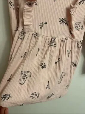 Carter's | Dresses | Carters Light Pink Ribbed Longsleeve Dress With ...